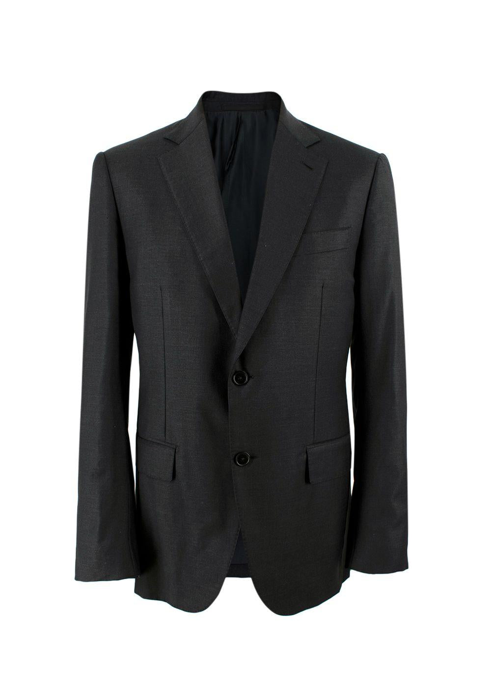 Ermenegildo Zegna Charcoal Single Breasted Wool Suit · HEWI