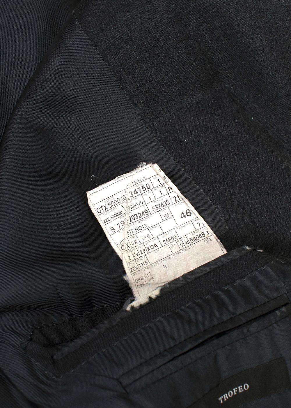 Ermenegildo Zegna Charcoal Single Breasted Wool Suit · HEWI