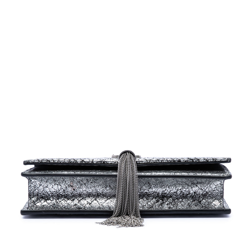 Pre-Owned Saint Laurent Python Embossed Metallic Leather Classic ...