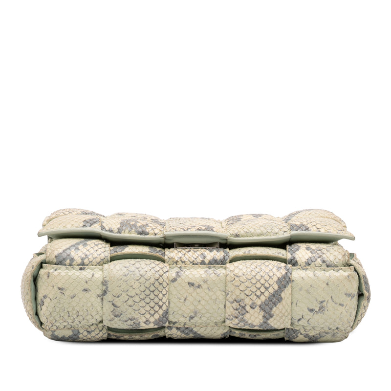 Pre-Owned Bottega Veneta Python Embossed Goatskin Intrecciato Padded ...