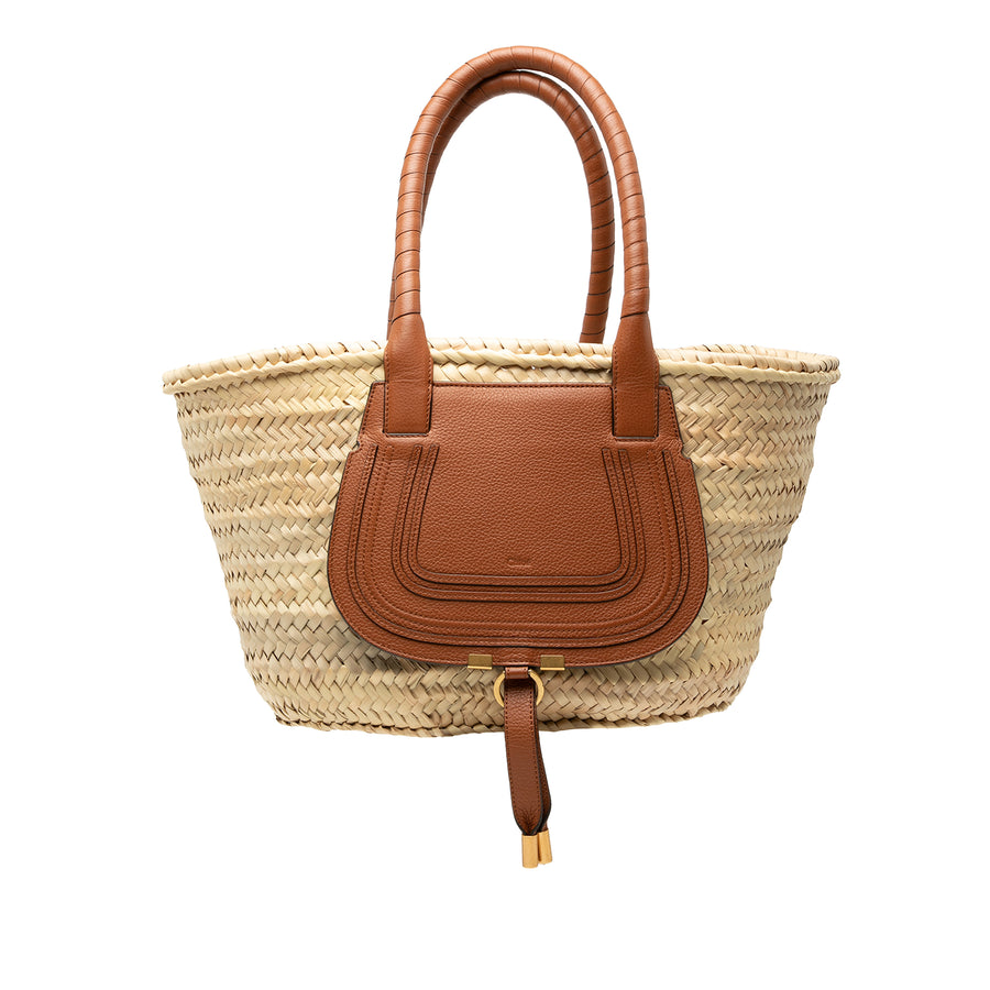 Medium Raffia Marcie Basket Tote · HEWI