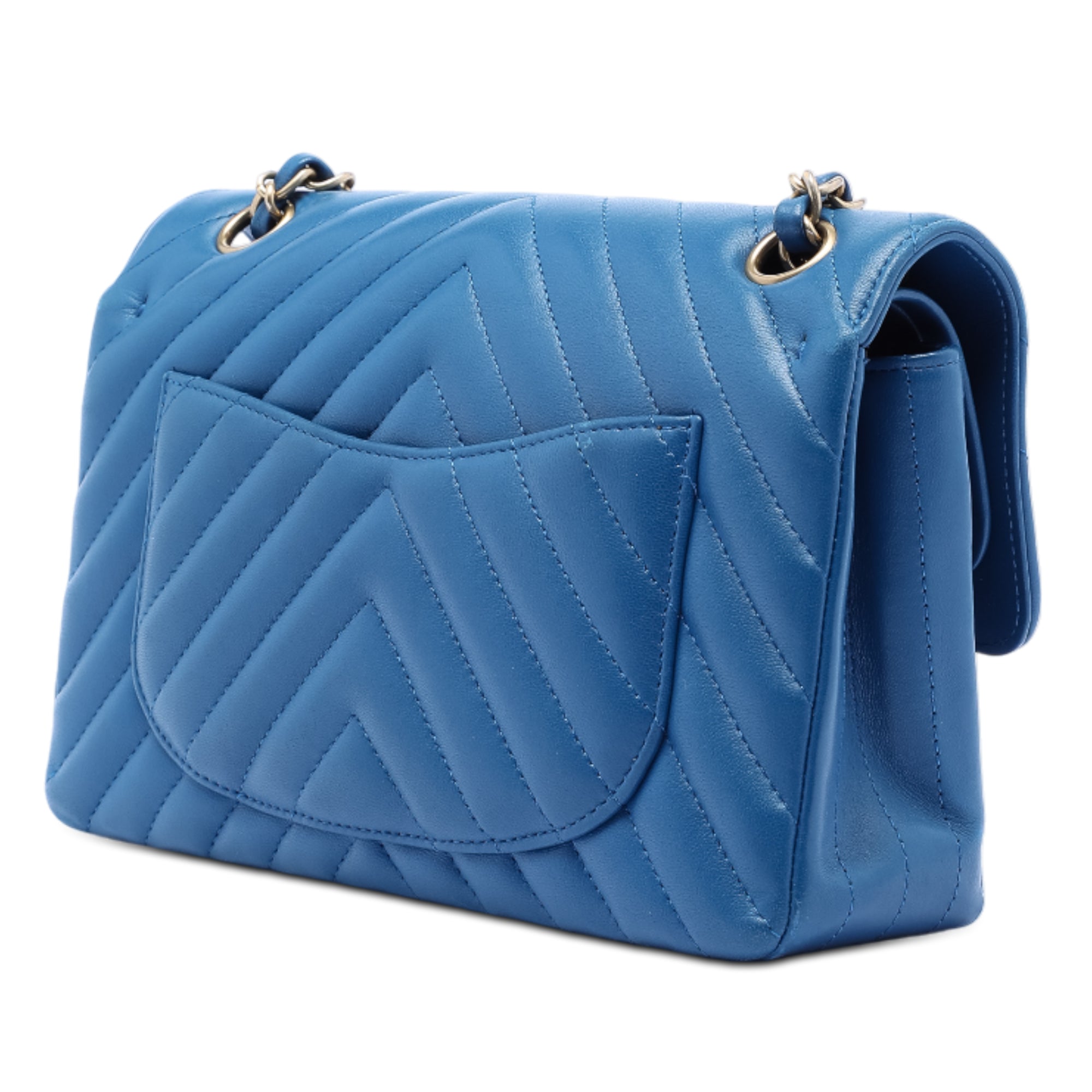 Small Classic Chevron Lambskin Double Flap · HEWI