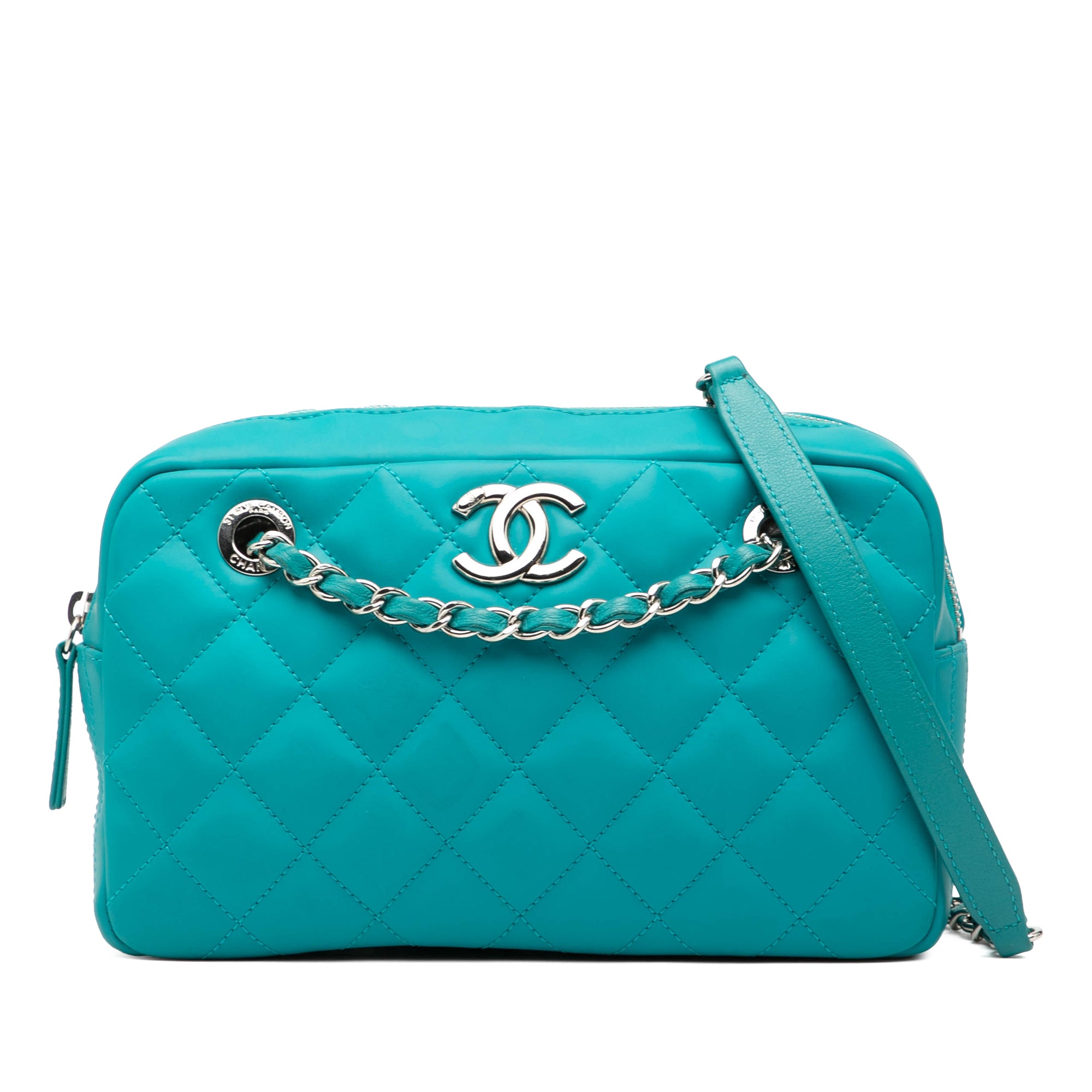 Medium CC Quilted Rubberized Lambskin Coco Rain Camera Bag · HEWI